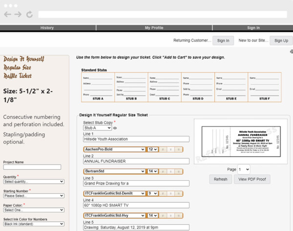 Easy & Affordable Raffle Tickets, shipped in 24 hours!